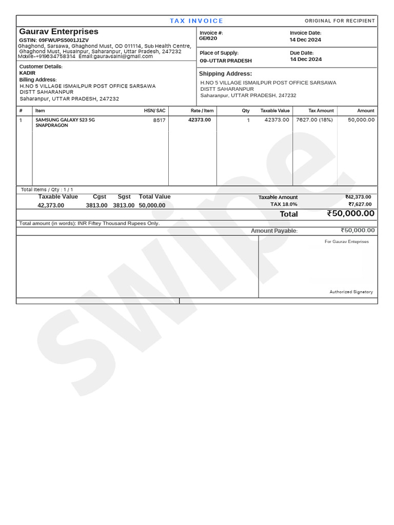 Tax Invoice | PDF | Public Finance | Taxation