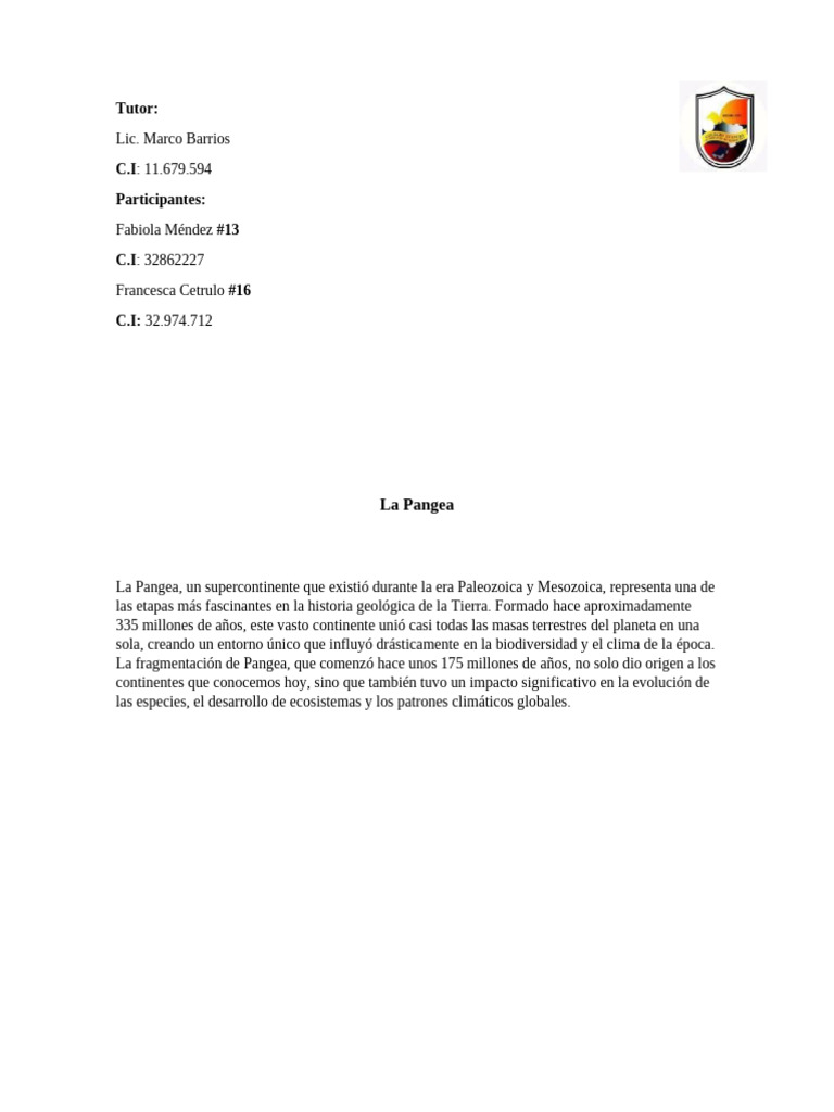 Historia y Evolución de Pangea y Humanos | PDF | Homo | Evolución humana