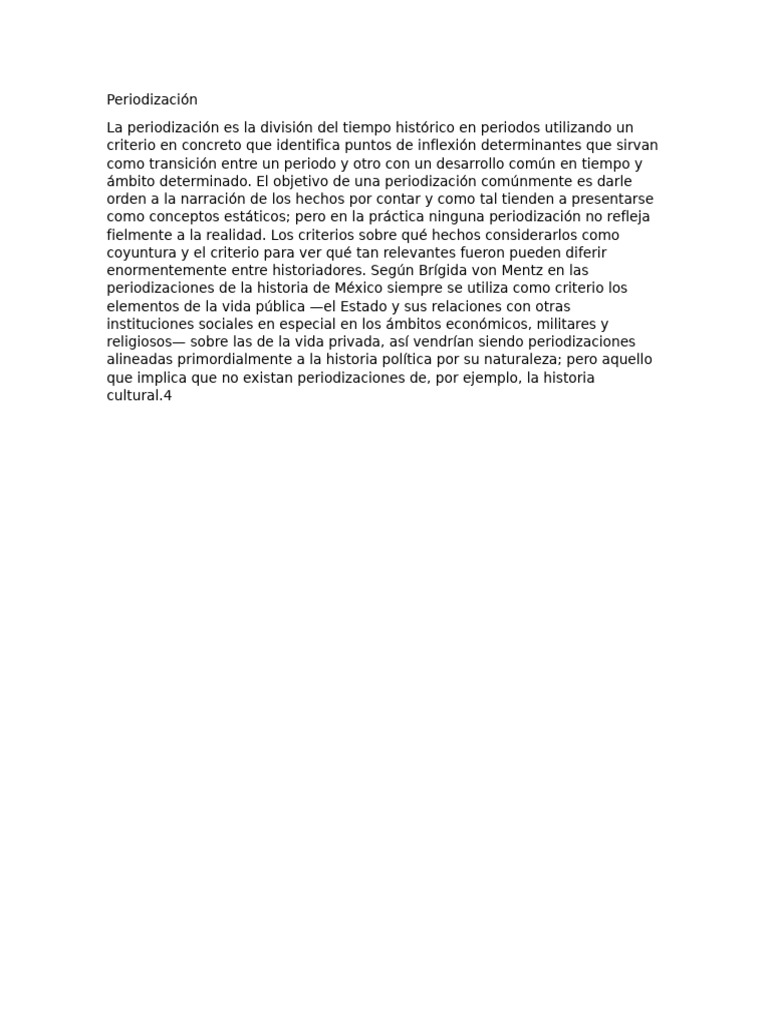 Periodización Histórica: Conceptos y Criterios | PDF