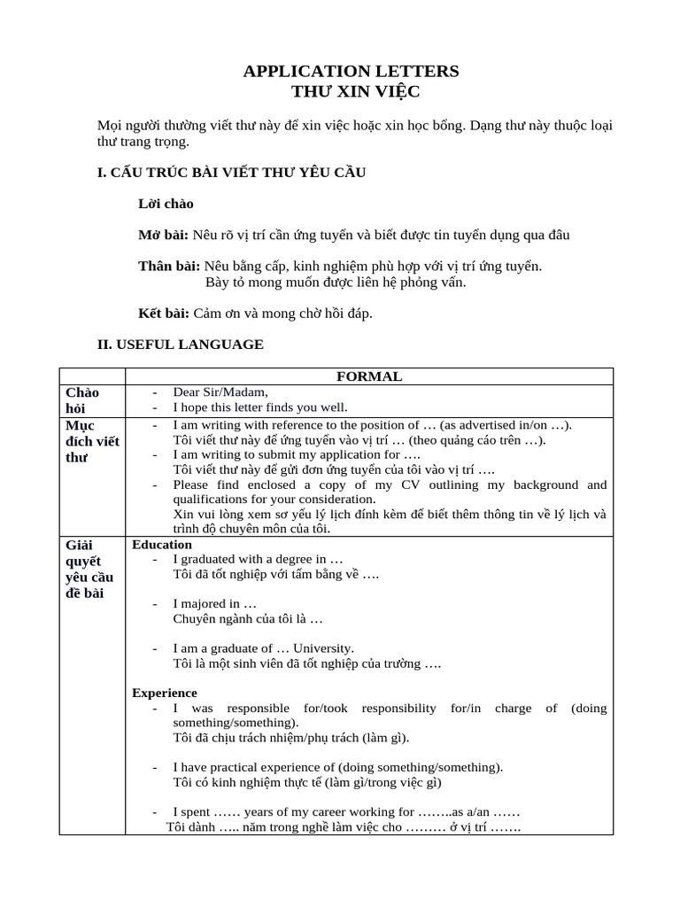Application Letters | PDF | Vietnam