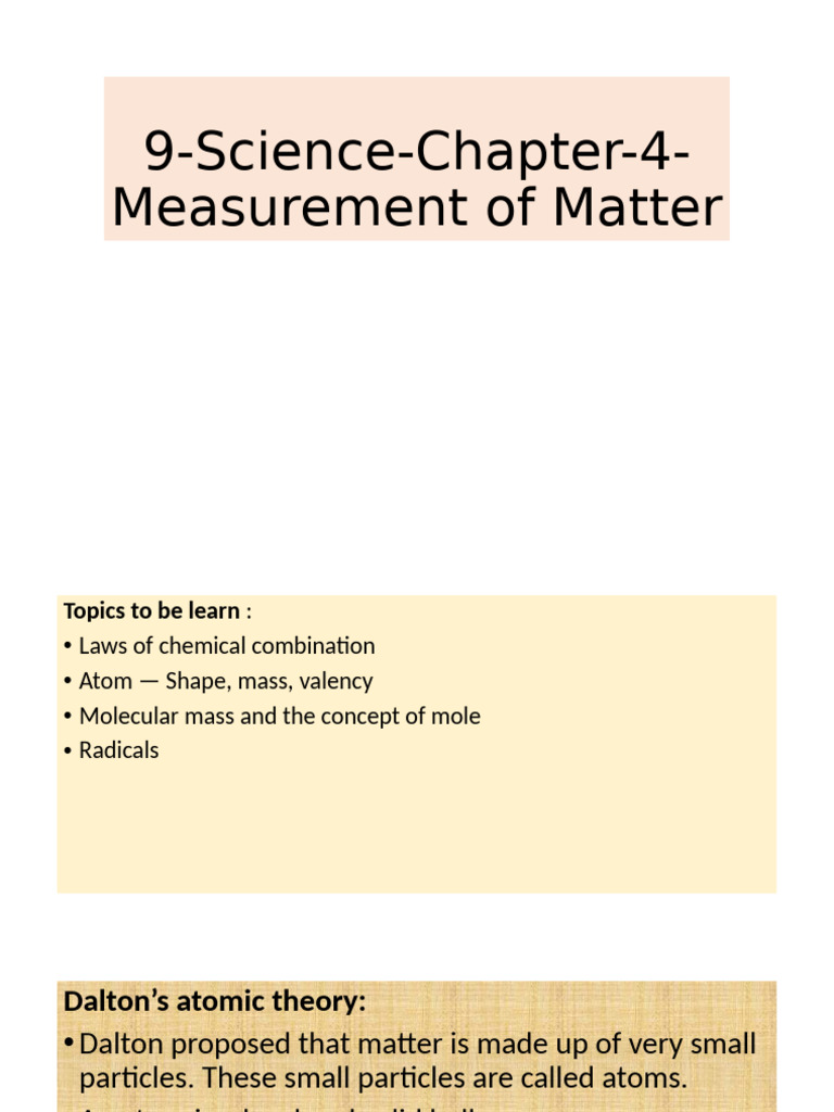 Measurement of Matter in Science | PDF | Ion | Atoms