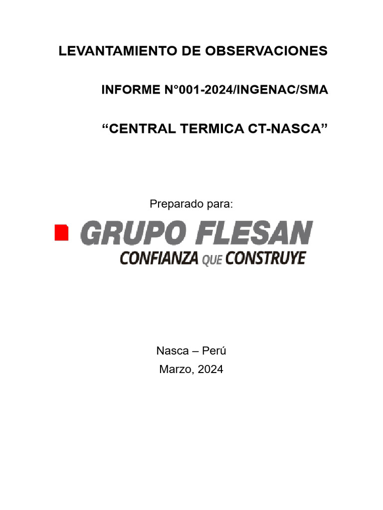 Levantamiento de Obs. Ingenac | PDF