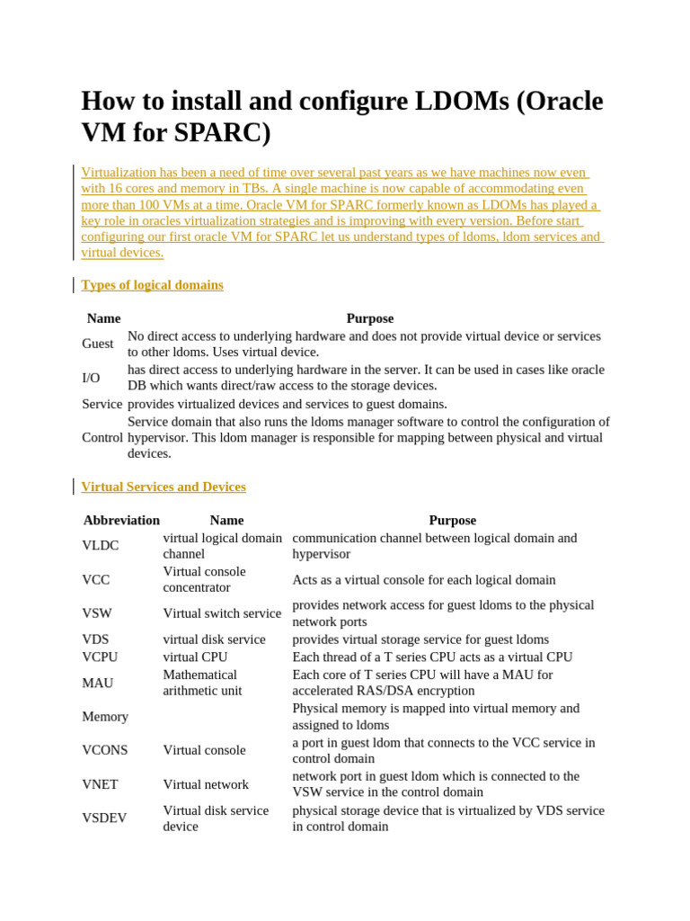 How To Install and Configure LDOMs | PDF | Computer Architecture | Computer Engineering