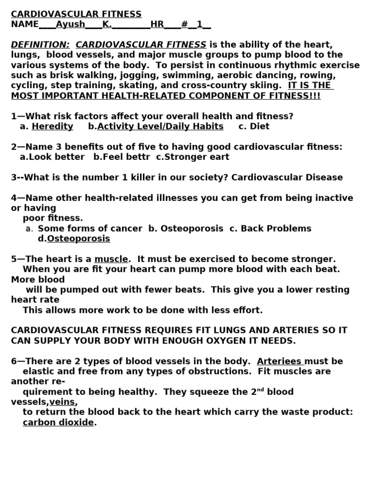 Cardiovascular Fitness Guide | PDF | Physical Fitness | Artery