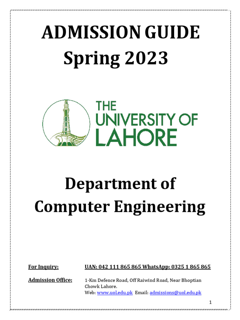 Department of Computer Engineering 1 | PDF | Bachelor Of Science | Master Of Science
