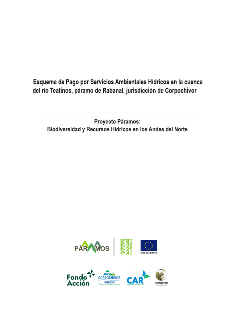Esquema de PSA Cuenca Teatinos_Corpochivor | PDF | Agua | Entorno natural