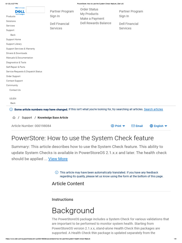 PowerStore System Health Check Guide | PDF | User Interface | System ...