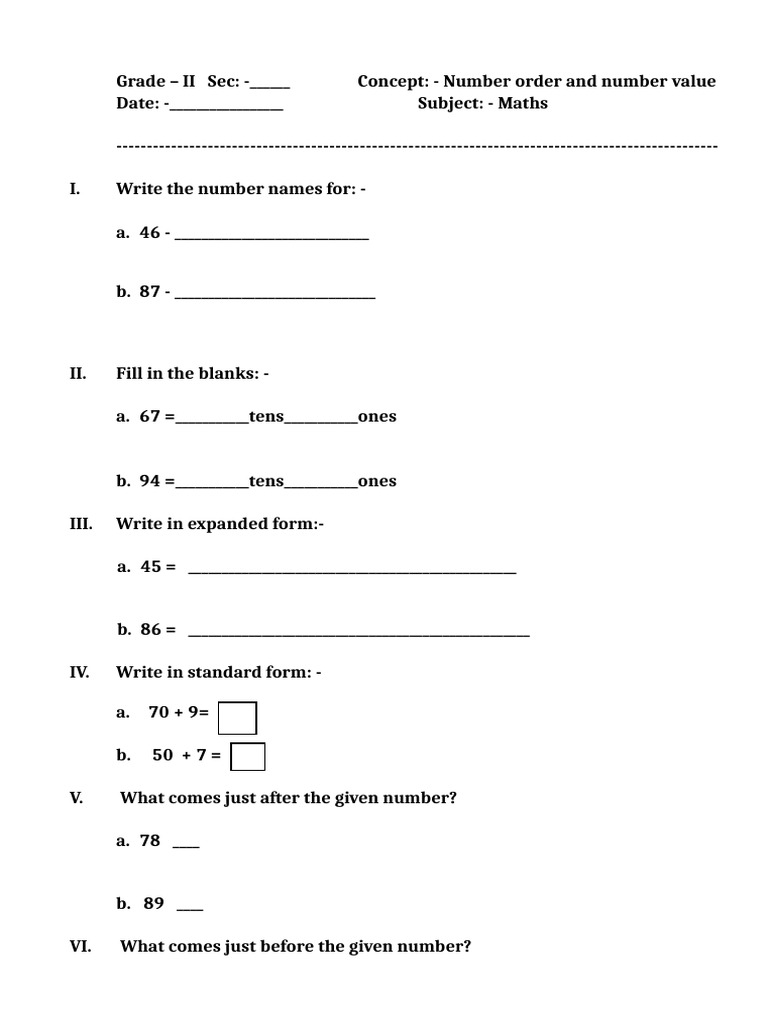 Grade 2 Maths Worksheet 2 | PDF