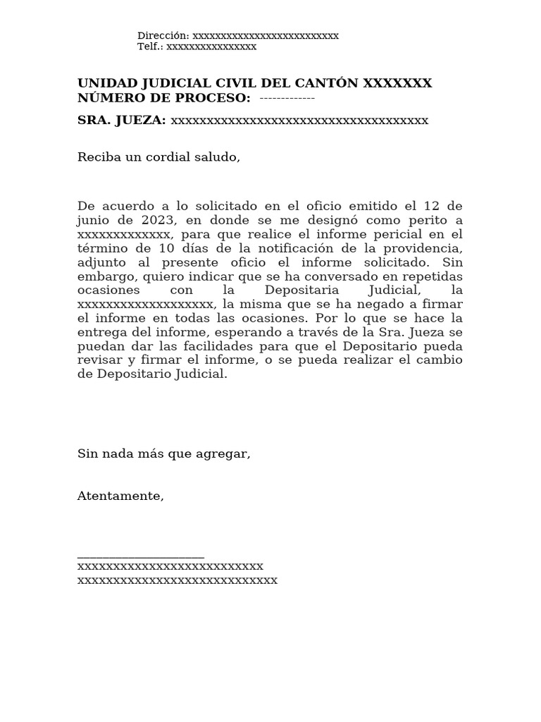 Oficio - Ejemplo Peritaje | PDF