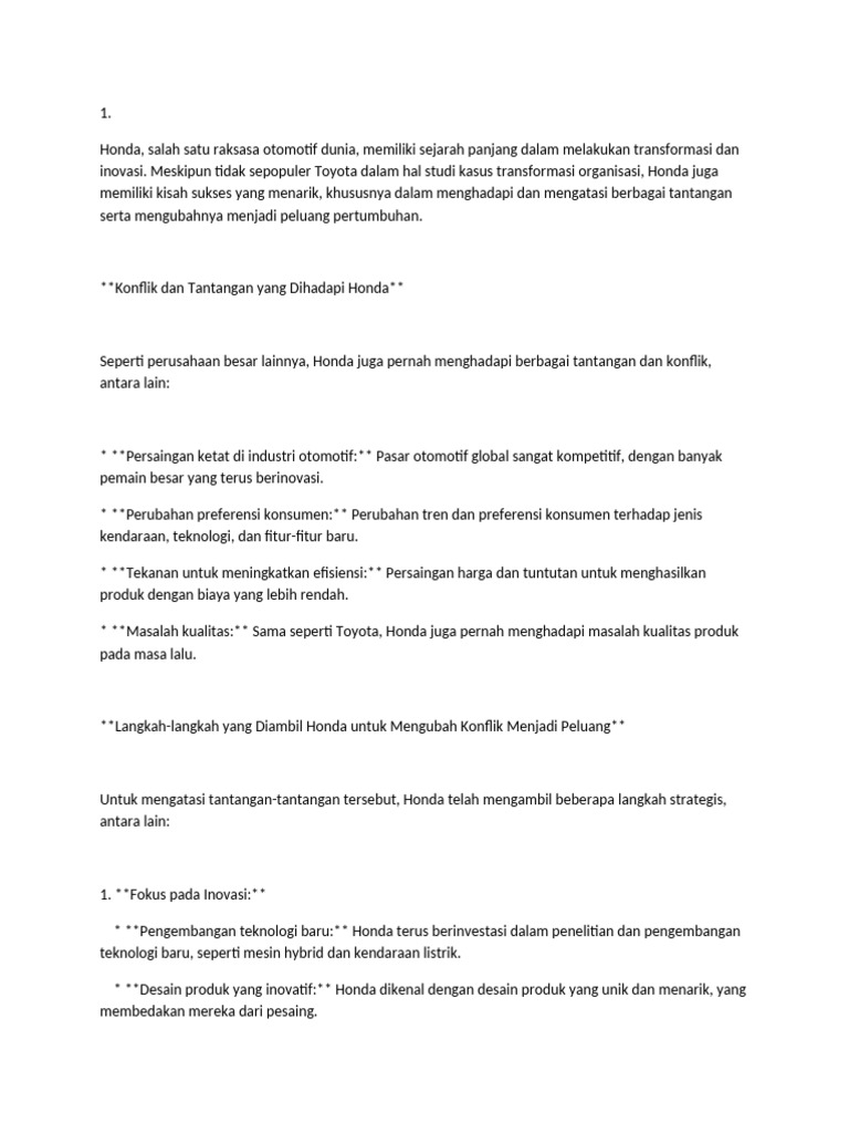 TeoriOrganisasi Honda Tugas3 | PDF