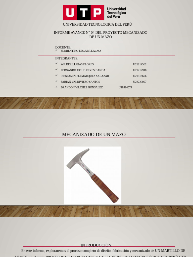 Avance #4 Martillo de Ajuste-Wilder Llatas Flores Fernando Josué Reyes ...