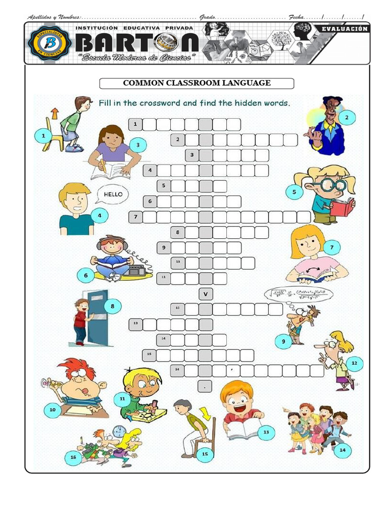 English Vocabulary For Use in Class 1 | PDF