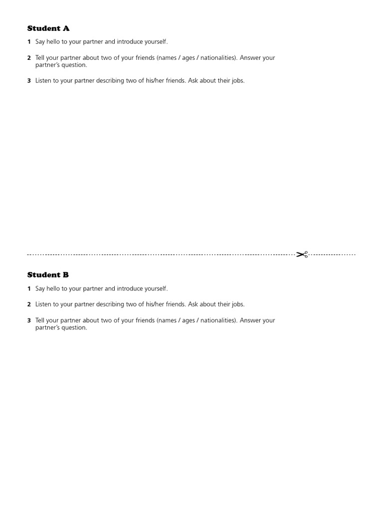 Speaking Tasks _A1 | PDF