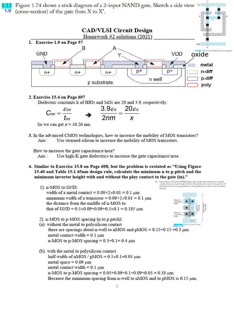 HW2 Solution Unlocked | PDF | Mosfet | Cmos