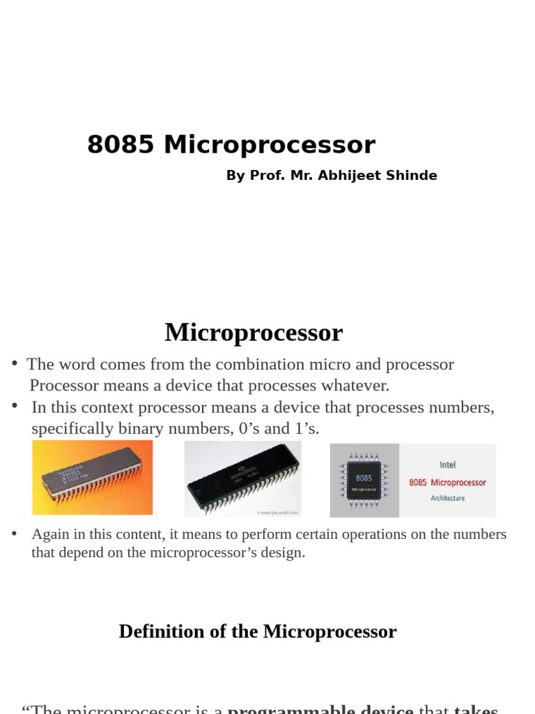 8085 Microprocessor | PDF | Central Processing Unit | Office Equipment 8085 Microprocessor | PDF | Central Processing Unit | Office Equipment