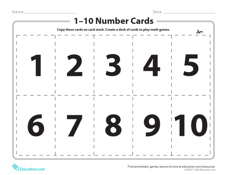 1-10-number-cards | PDF