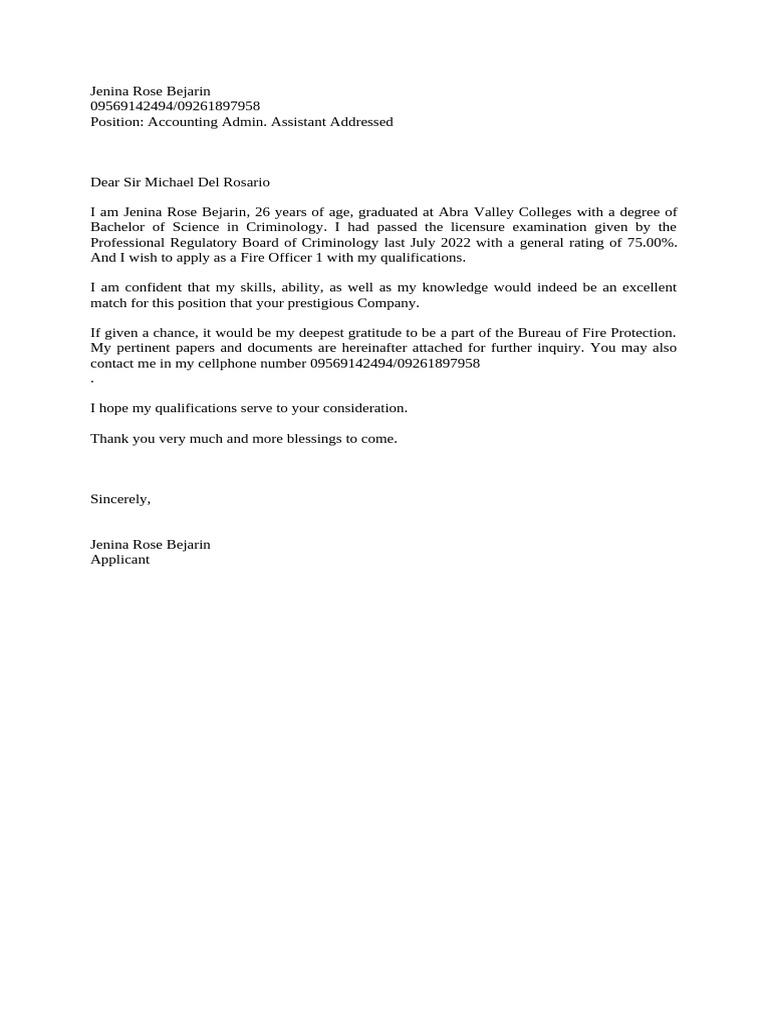 Application Letter (2) | PDF