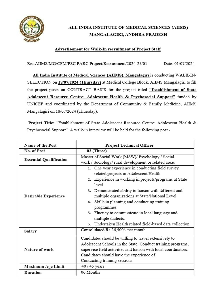 Recruitment Notification PSC Project | PDF | Identity Document