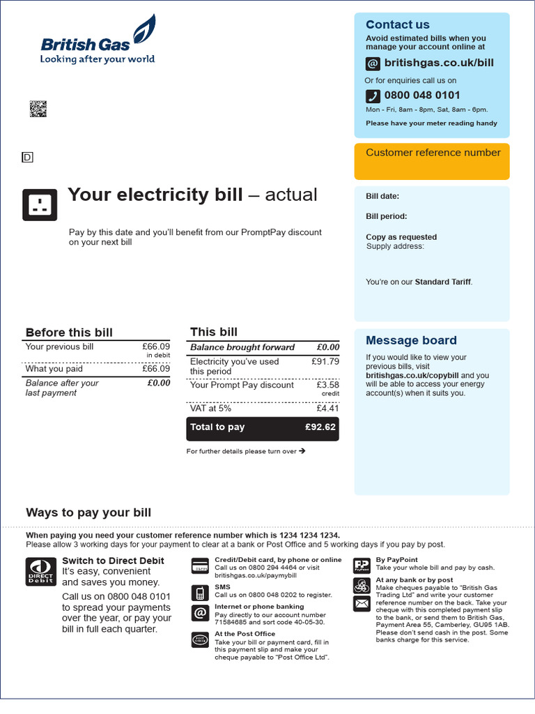 British-Gas Bill 8 | PDF | Payments | Cheque