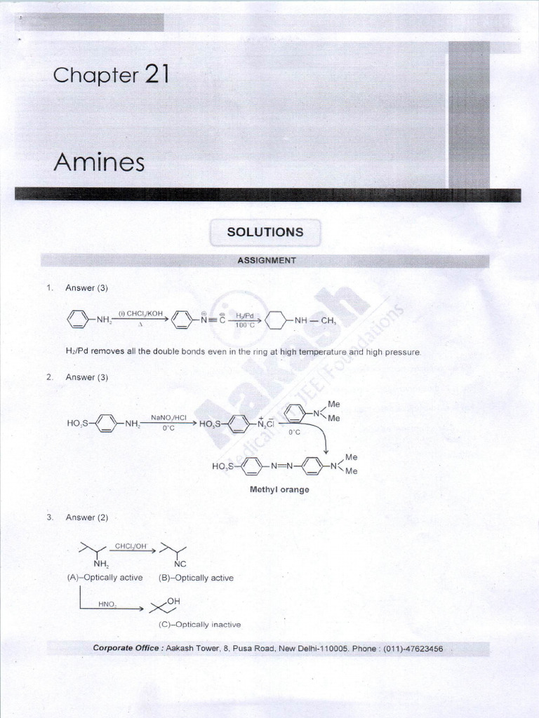 Amines - Solution | PDF