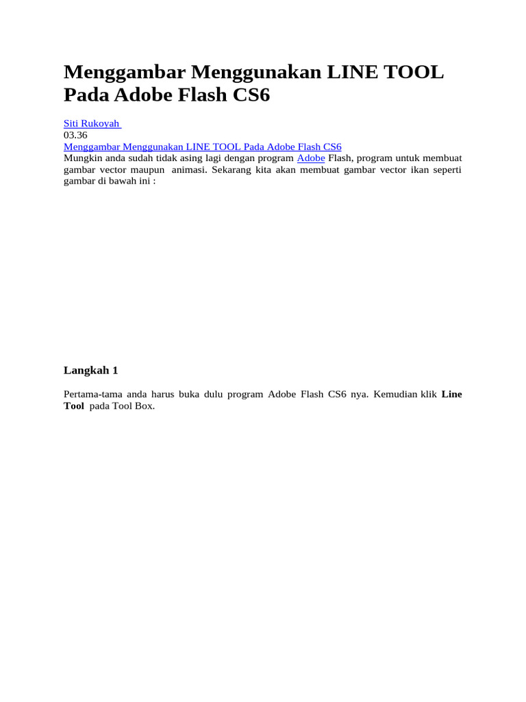 Menggambar Menggunakan LINE TOOL Pada Adobe Flash CS6 | PDF