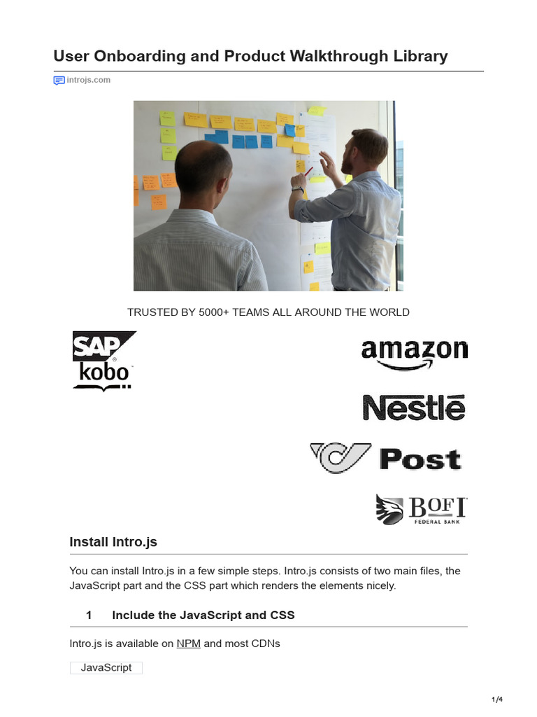 introjs.com-User Onboarding and Product Walkthrough Library | PDF | Java Script | System Software