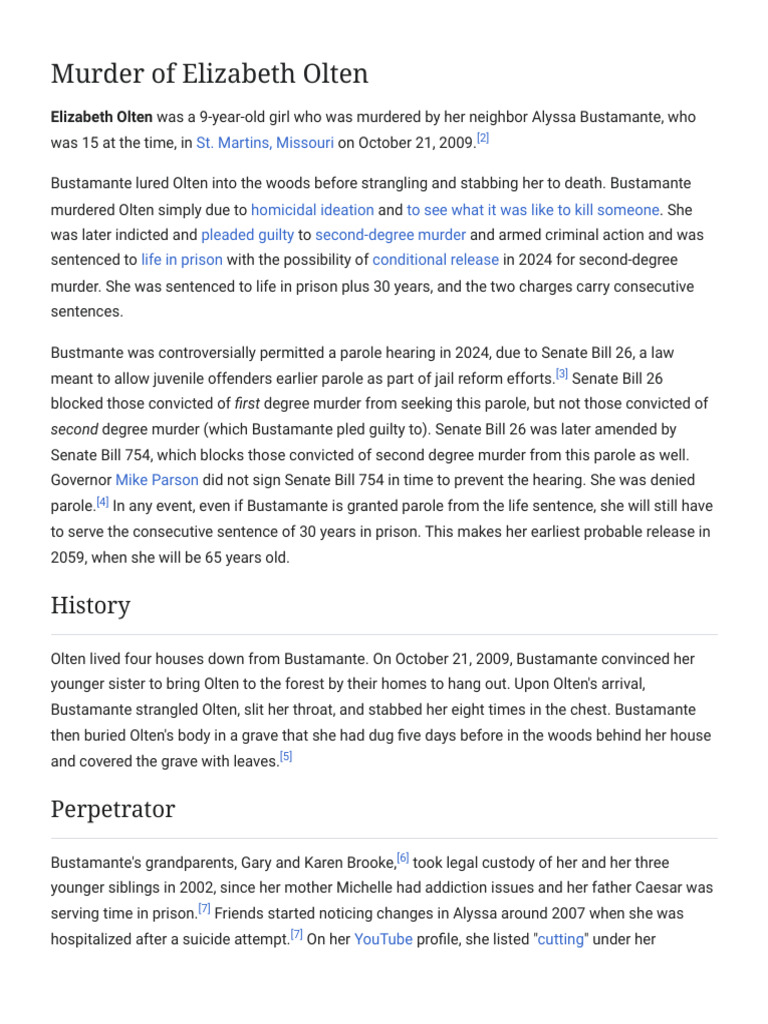 Murder of Elizabeth Olten - Wikipedia | PDF | Criminal Law | Common Law