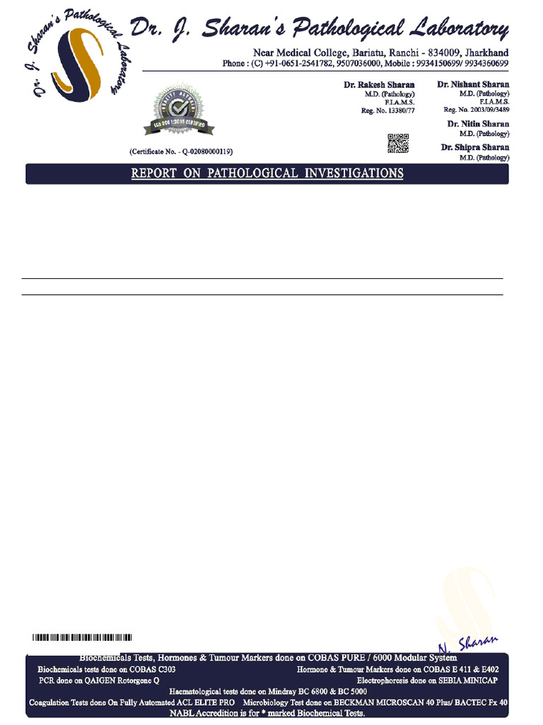 Tests Result: (Pathologist) | PDF