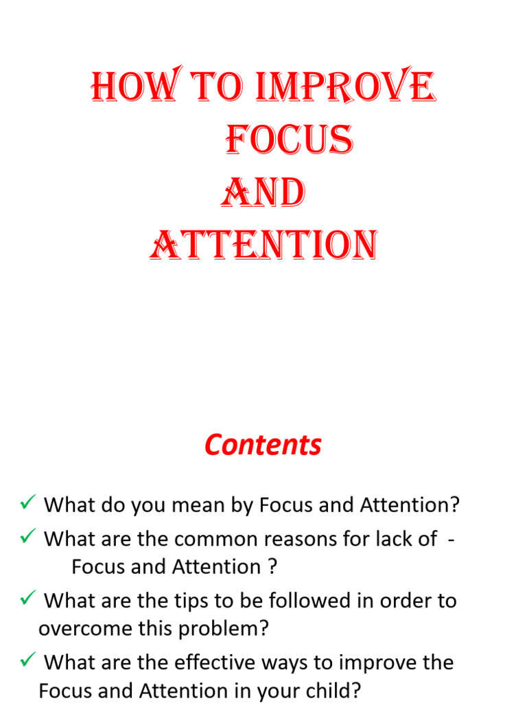 How to Improve Focus and Attention (2) | PDF | Attention | Sleep