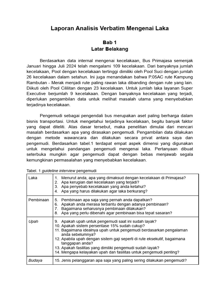 Laporan Analisis Verbatim Mengenai Laka_3 | PDF