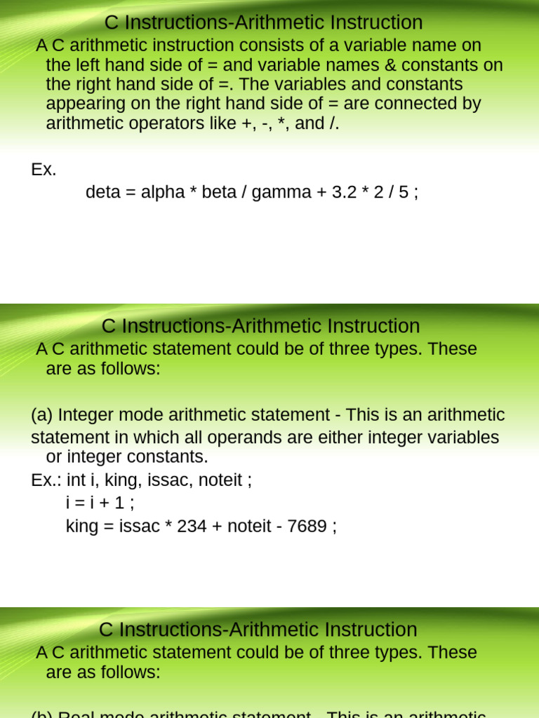 C Instructions Pdf Data Type Computer Engineering 6920