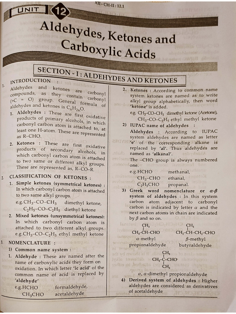 Aldehyde Ketone and Carboxylic Acid | PDF