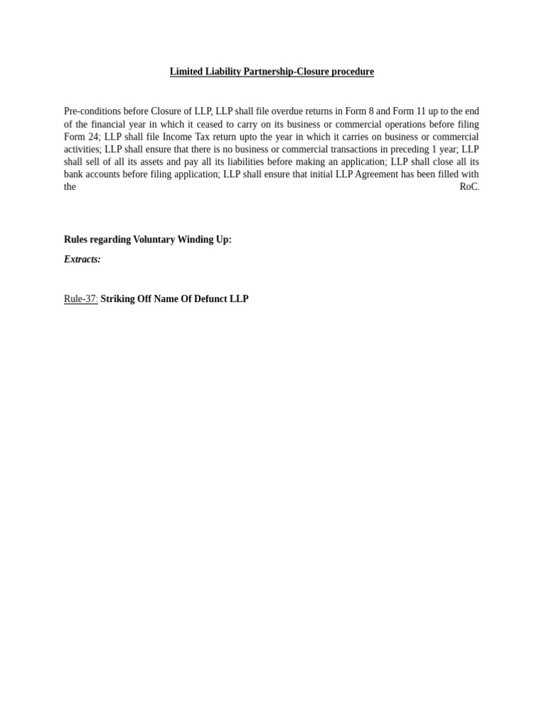 LLP Closure Procedure Guide | PDF