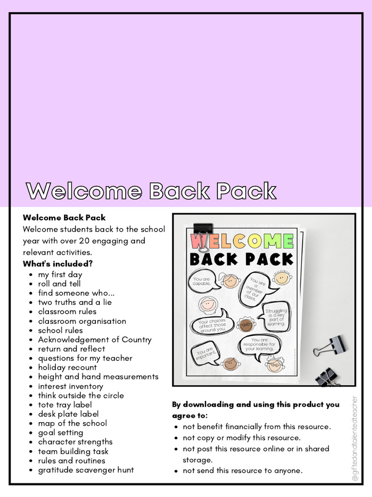 Welcome Back Giftedandtalentedteacher | PDF | Classroom | Teachers