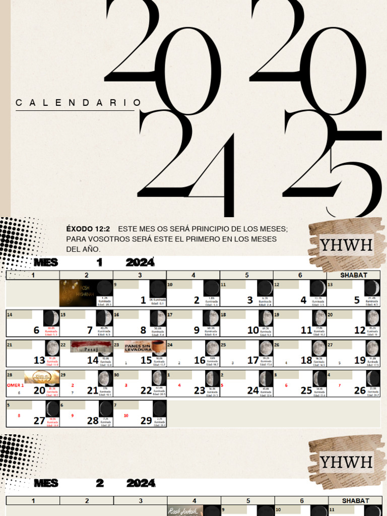 Calendario Hebreo 2024-2025 | PDF