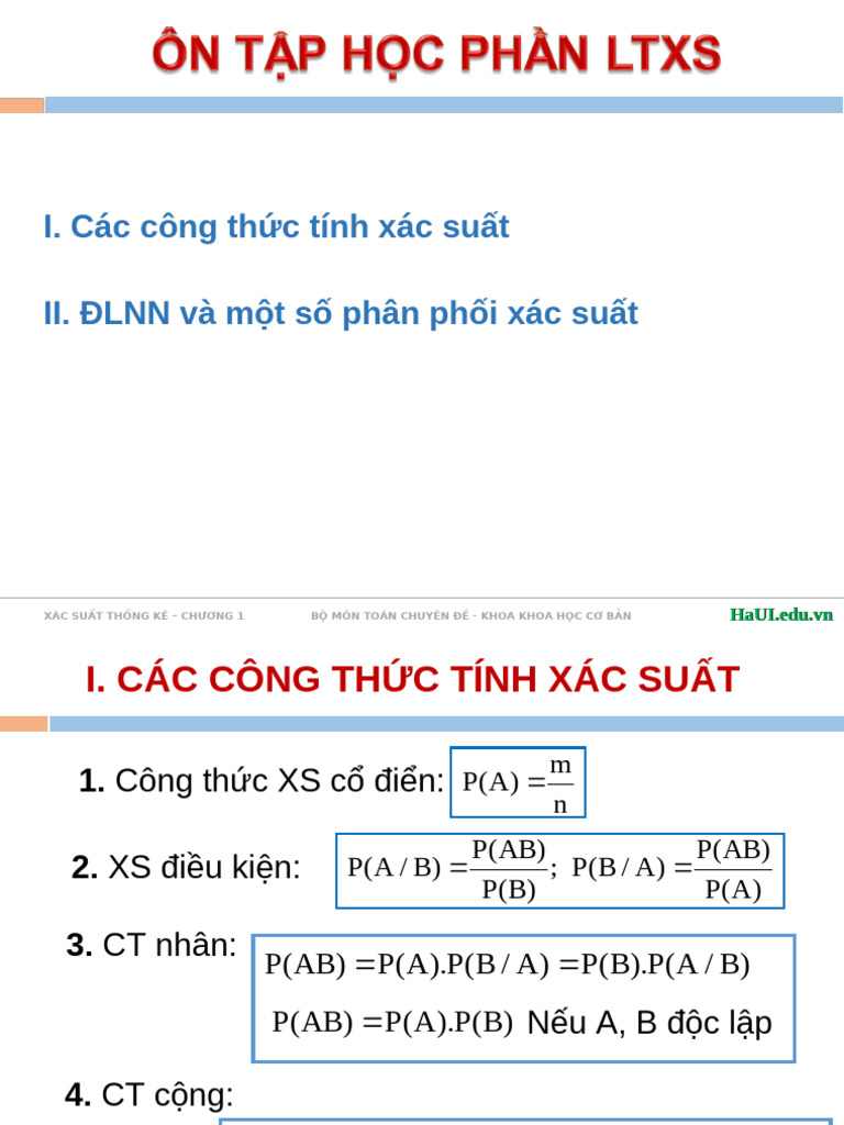 ÔN TẬP HỌC KỲ LTXS | PDF