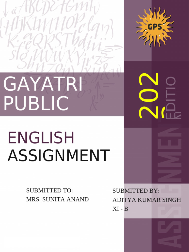 English Assignment Cover Page 2 | PDF