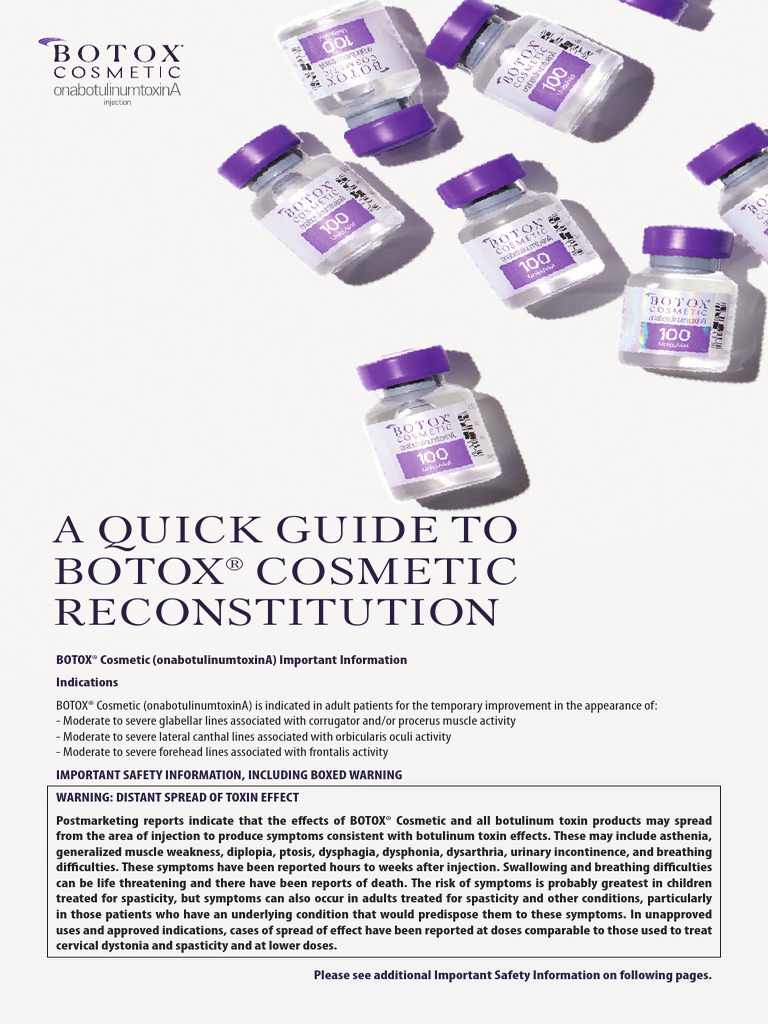 BTXC How-To Reconstitute Guide | PDF | Botulinum Toxin | Clinical Medicine