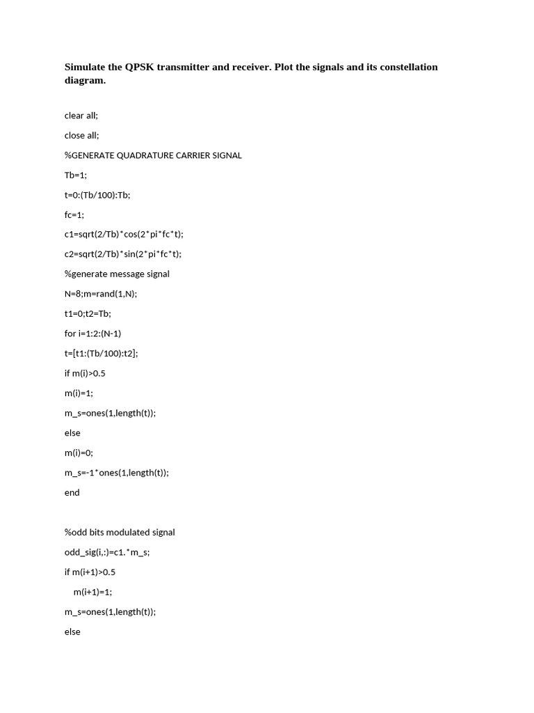 QPSK Modulation & Demodulation | PDF