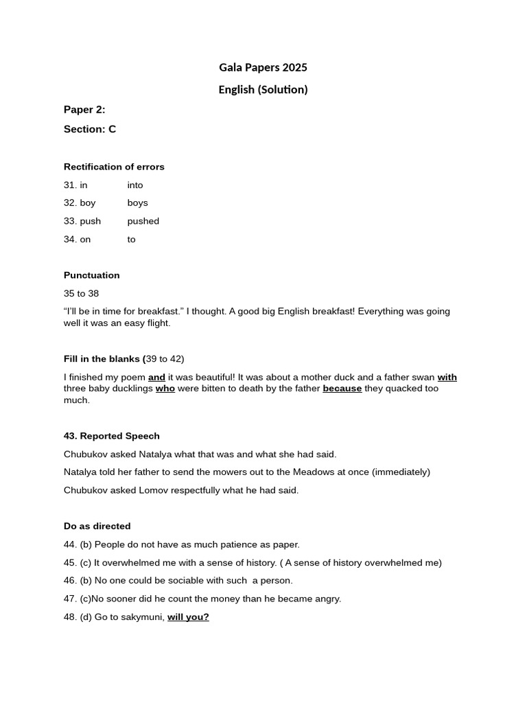 Gala paper solution | PDF