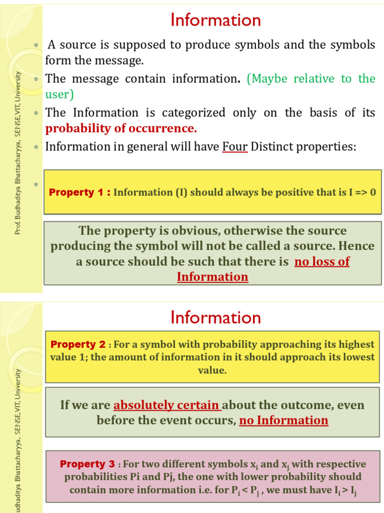 6-Self Information and Entropy - Part-1!05!01-2024 | PDF | Information ...