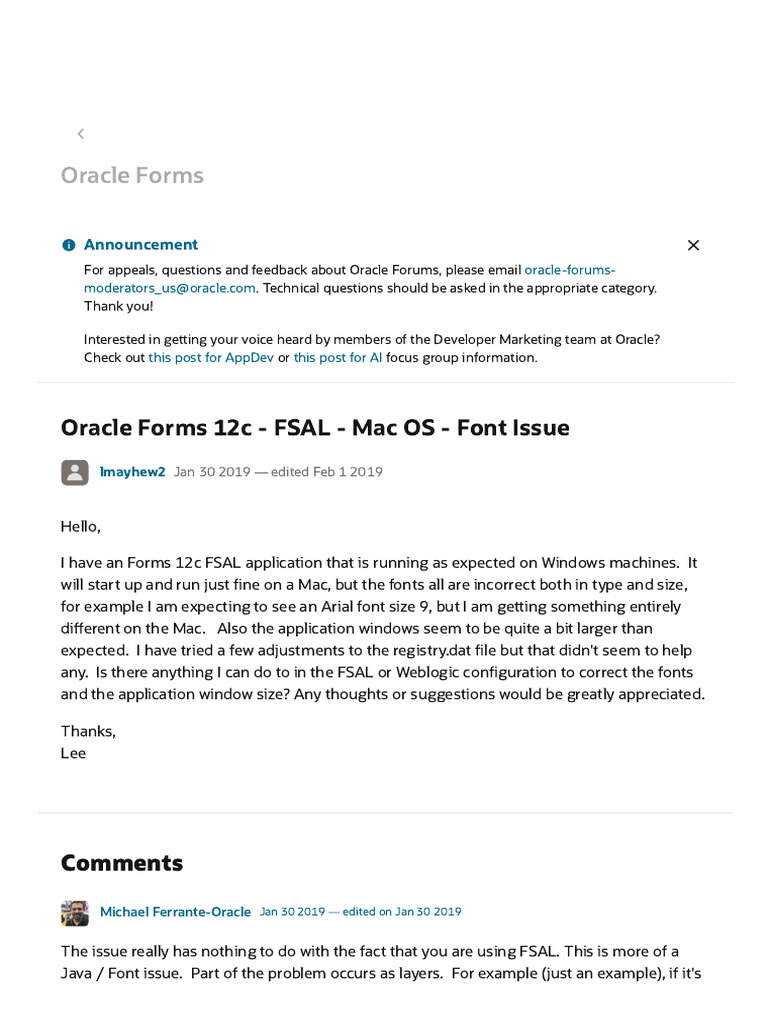 Oracle Forms 12c - FSAL - Mac OS - Font Issue - Oracle Forums | PDF | Windows Registry | Arial