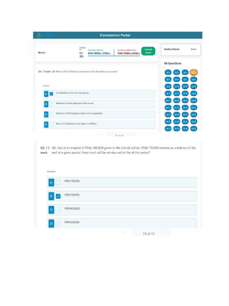 School Bursar Exam | PDF