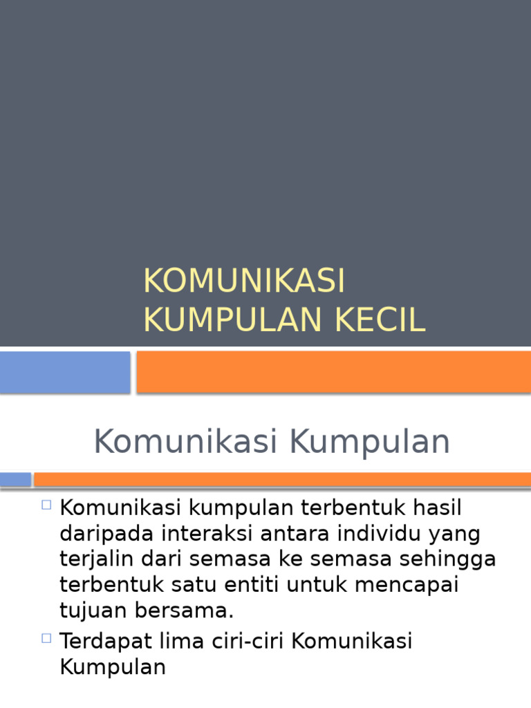 W8 - Komunikasi Kumpulan Kecil | PDF