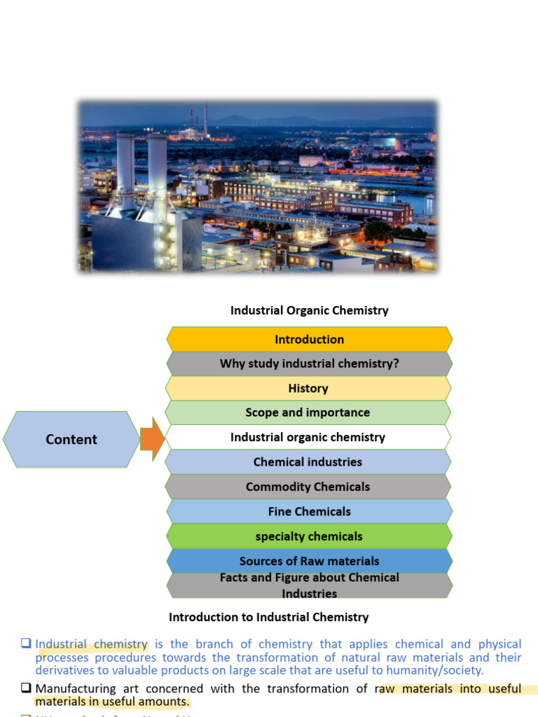 Lecture 1 Introduction To Industrial Chemistry | PDF | Chemical ...