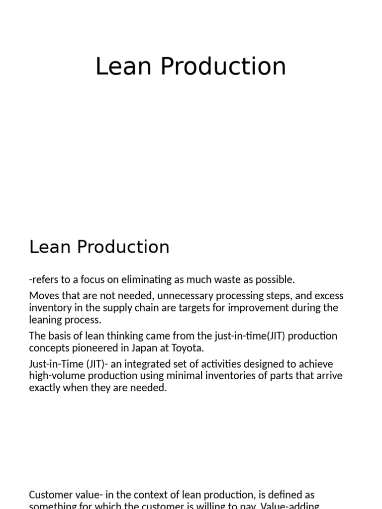 Lean Production | PDF