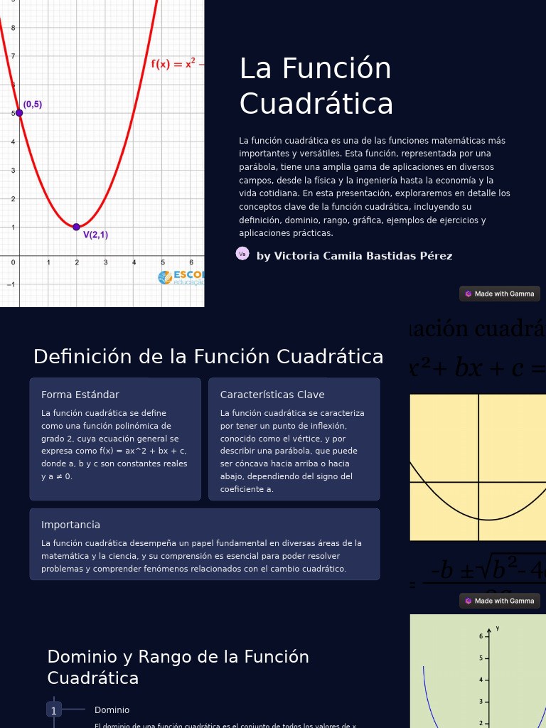 La Funcion Cuadratica | PDF | Función (Matemáticas) | Ecuación cuadrática