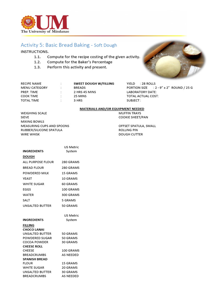 Sweet dough recipe | PDF | Breads | Dough