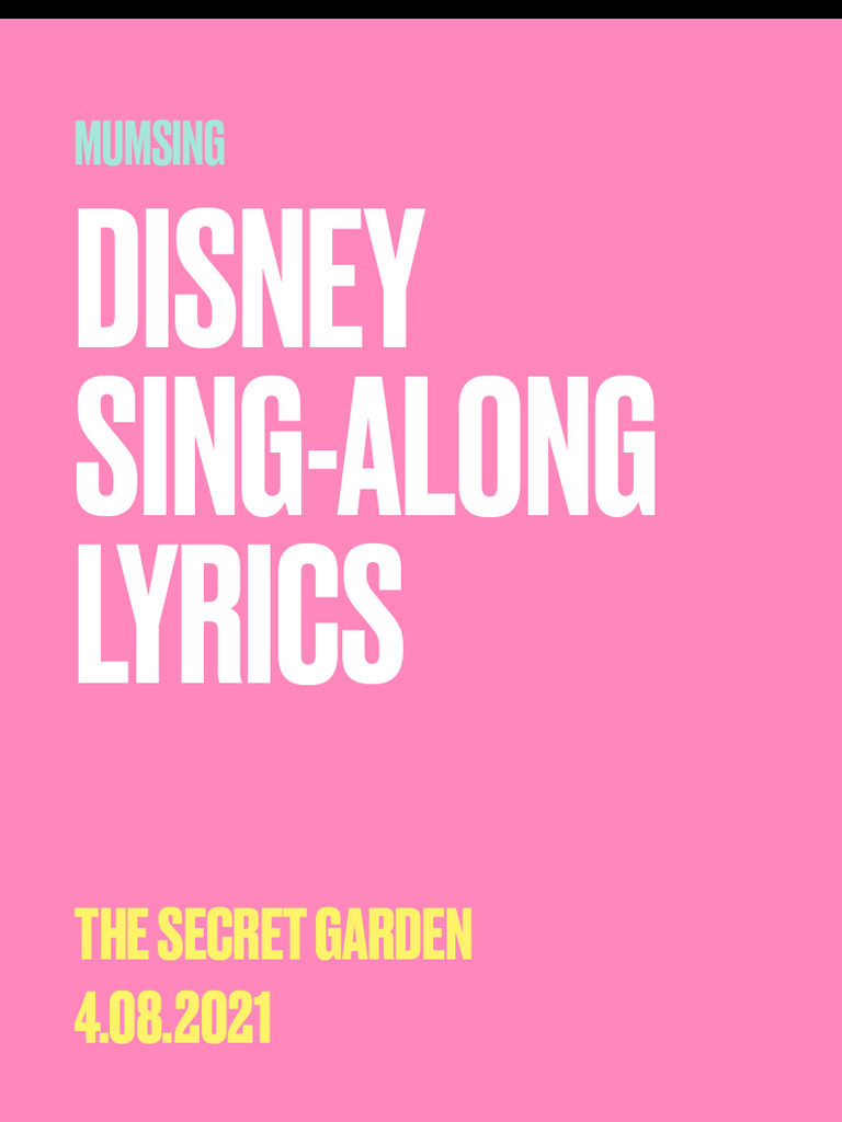 Disney Sing-Along Lyrics Compilation | PDF