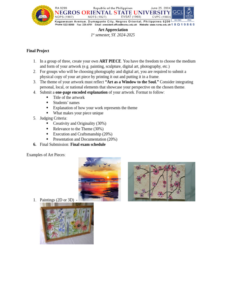 Art Appreciation Final Project | PDF